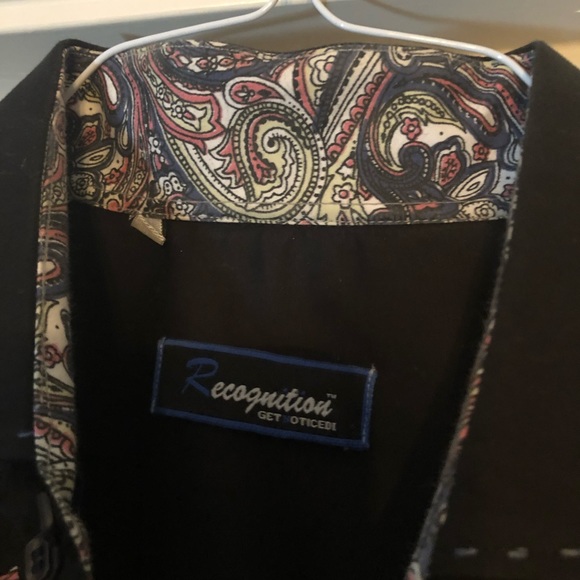 recognition | Shirts | Mens Recognition Black Button Down Dress Shirt ...